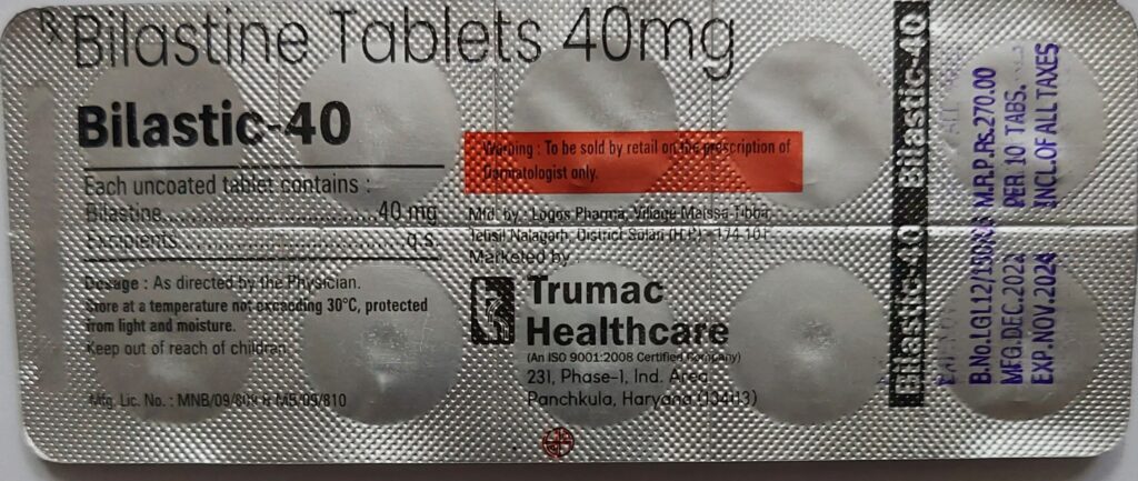 BILASTIC-40 TAB 10S - My Generic Meds